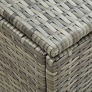 YEZIYIYFOB 320 gal Outdoor Storage Box Large Deck Box Taupe Grey Rattan Patio Storage Box Garden Storage Suncast Chest Container Poly Cabinet for Lawn Backyard 70.8"x35.4"x29.5" Grey NOT WATERPROOF
