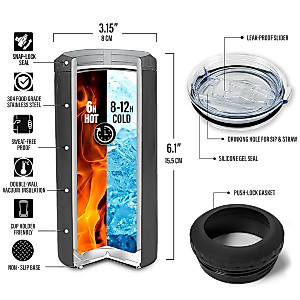 SANDJEST School Bus Driver Tumbler - 4-in-1 Design Tumbler Cup Can Cooler - 12oz Stainless Steel Insulated Cans Coozie Travel Mug Birthday, Christmas, Appreciation, Teacher's Day Gifts for Teachers