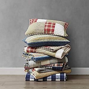 Eddie Bauer - Queen Quilt Set, Reversible Cotton Bedding with Matching Shams, Lightweight Home Decor for All Seasons (North Cove Navy, Queen)