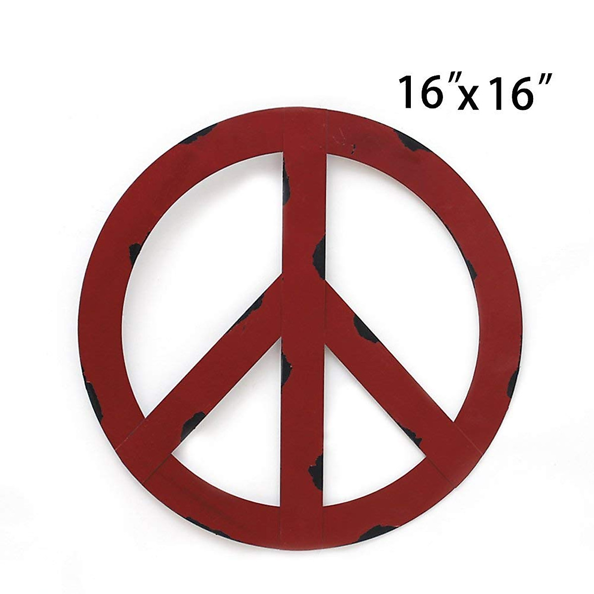 Rainbow Handcrafts Hanging Vintage Metal Peace Sign Wall Art Decoration Front Door Porch Yard Decorative Wreaths Rustic Hippie Plaque Home Décor