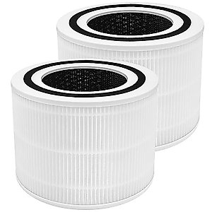 2 Pack Core 300 Replacement Filter for LEVOIT Air Purifier Core 300 and Core 300S Purifier, 3-in-1 H13 True HEPA Replacement Filter, Compared to Part # Core 300-RF, Efficiency Activated Carbon