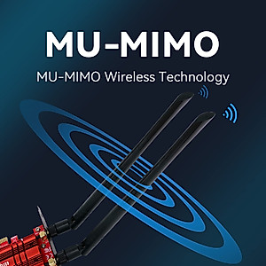 RLihm WiFi 6E AX5400 PCIe WiFi Card Intel AX210 Network Card with Bluetooth 5.2 Tri-Band 6G/5.8G/2.4GHz Wireless WiFi Network Card for Desktop PC Windows 10/11 64-bit MU-MIMO,Ultra-Low Latency