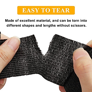 Tattoo Grip Tape - Ruicoo 4pcs Tattoo Grip Wrap Cover Disposable Tape Self-adhesive Bandage 2"x 5 Yards Black Tattoo Grip Tape for Tattoo Machine Grip