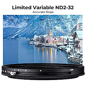 K&F Concept 49mm Variable Fader ND2-ND32 ND Filter and CPL Circular Polarizing Filter 2 in 1 for Camera Lens No X Spot Waterproof Scratch Resistant (Nano-X Series)