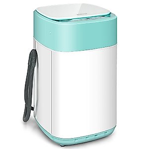 COSTWAY Portable Washing Machine, Built-in Drain Pump, 8Lbs Capacity, Full-Automatic washer with 6 Programs, Child Lock, Compact Laundry Washer for RV, Dorm, Apartment, Green
