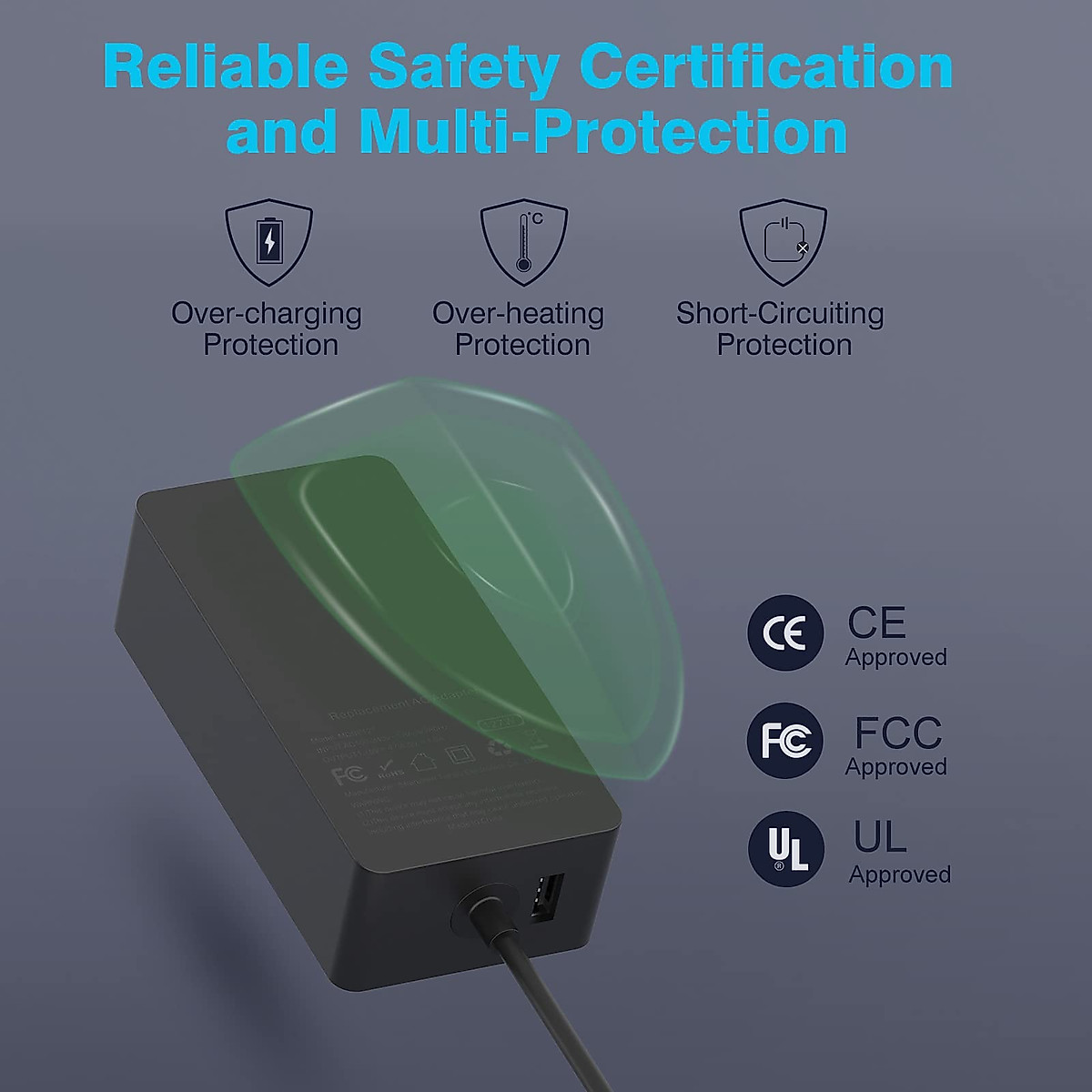 127W Microsoft Surface Book 3 Laptop Charger Also for 102W Surface Book 2, 1, Surface Laptop Studio 2, 1, Windows Surface Pro/Laptop/Go, 10FT Super Long Cable with Powerful Magnetic Plug and LED