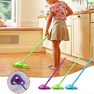 Mini Flat Small Head Clean Mop, Household Wall Cleaning Brush, 180 Degree Rotatable, Suitable for Cleaning Floor Bathtub Toilet Surface Back Mirror Glass (Purple)