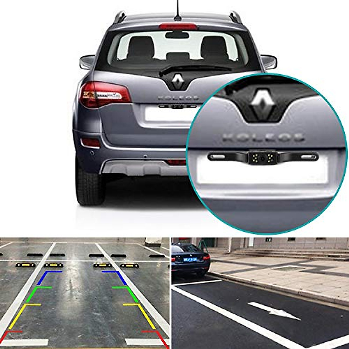 Car Rear View Backup Camera - 9 LEDs License Plate Rearview Camera,Vehicle Waterproof Reversing Camera,120° View Angle Auto Backing Camera for Trucks/SUV/RV/Pickup/Vans