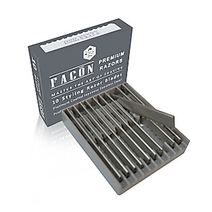 Facón Professional Hair Styling Thinning Texturizing Cutting Razor Replacement Blades - 10 Count