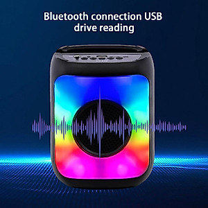 Portable Wireless Bluetooth Speaker Waterproof Speakers Loud Stereo with Mixed Colored LED Lights Mode for Home Theater,Party,Outdoor,Gym,Gaming,TV...