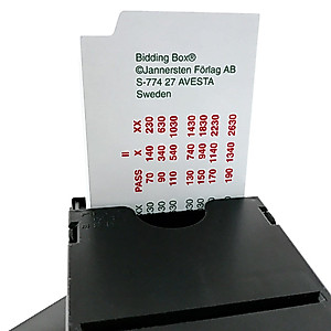 Jannersten Bid Buddy (Black) - Set of 4 Bridge Bidding Boxes with Cards + 200 Contract Bridge Score Sheets