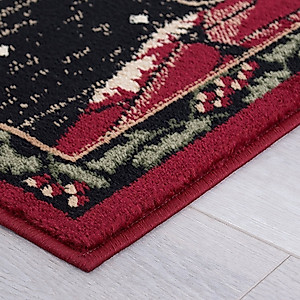 Champion Rugs. Santa Clause Winter Holiday Christmas Xmas Area Rug (3’ X 5’)