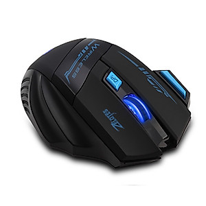 Zelotes Wireless Mouse for Laptop,2400 DPI 2.4GHz Ergonomic Mouse,7 Buttons USB Cordless Computer Mouse,Wireless Gaming Mouse,Portable Mice for PC,Mac Black