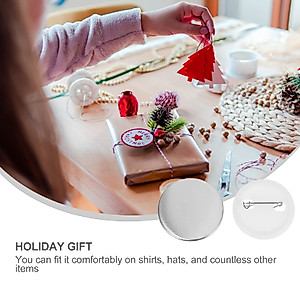 SEWACC 100 Sets Transfer Blank Badge Button Pin Supplies Metal Round Button Parts Large Pin Button Badge Button Badge Parts Badge Making Supplies Labels Badge Craft Jewelry Photo Alloy