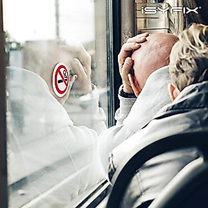 iSYFIX No Smoking Sign Sticker - 6 Pack 3x3 inch - for Home, Business, Office & Restaurants, Premium Self-Adhesive Vinyl, Laminated for Ultimate UV, Weather, Water, & Fade Resistance, Indoor/Outdoor