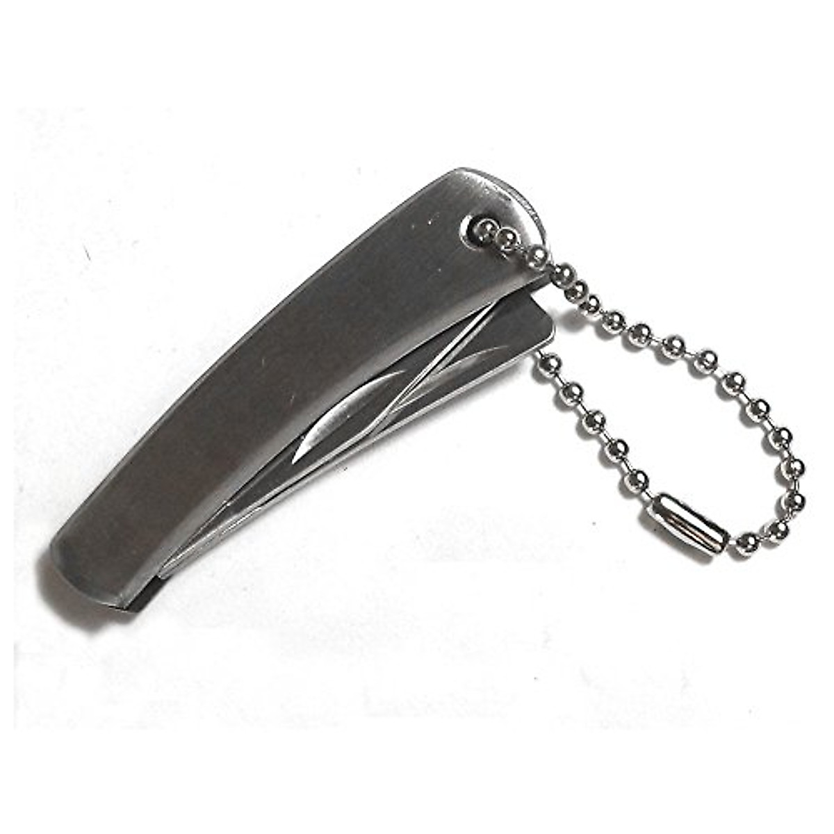 ToolUSA DIRK Stainless Steel Pocket Knife | Dual 1 7/8" (4.8 cm) Blades | 3.75" (9.5 cm) Overall | Key Ring Attachment | Polished Finish