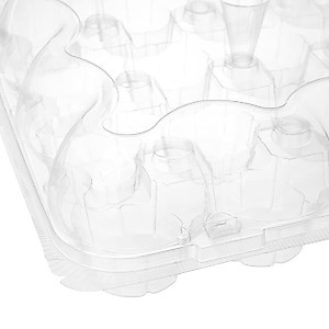 Hedume 7 Pack Cupcake Containers, 24 Counts Stackable Plastic Cupcake Boxes with Detachable Lid Perfect for Cupcakes, Muffin, BPA-free