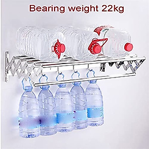 EAFTOS Fold Away Clothes Dry Racks Wall Mounted Space-Saver, Hanger Socks Drying Racks Retractable Easy to Install Design (Color : Silver, Size : 70x30cm)