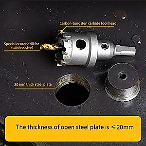 REETAI-FOUR 10Pcs TCT Hole Saw Kit,Tungsten Carbide Tipped Hole Saw Set, Hole Cutter Heavy Duty for Stainless Steel.(5/8"-2-1/8”).