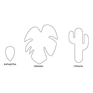 CHENRUI Set of 3 Cactus Tropical Leaf Hear Shaped Polymer Clay Cutter Set, Chocolate Molds