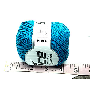 Dark Turquoise Blue Alara - DK Weight Cotton Blend Yarn 50 Grams (1.75 Ounces) 140 Meters (153 Yards)