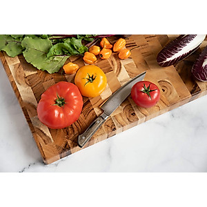 Villa Acacia Extra Large Butcher Block - 24x18 Inch, 2" Thick Wooden Cutting Board