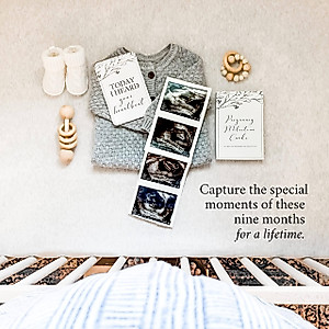 Baby Milestone Cards (19+11) - Weekly Baby Milestone Signs w/Hello World Newborn Sign, Pregnancy Announcement Sign - Giftable Baby Milestones Props