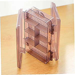 AEIOFU Jewelry Organizer Box Clear Plastic Dividers Crafts Storage Tool Transparent Brown Grids Storage Box Plastic Jewelry Box Nail Art Storage Box.