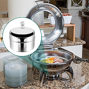 Coufce Stainless Steel Fuel Holder with Cover, Chafer Wick Fuel and Sterno Canned Heat for Buffets, Barbecue and Catering Events(4Pcs)
