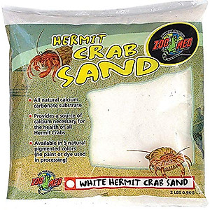 (2 Pack) Zoo Med Hermit Crab Calcium Sand Substrate, 2 Pounds - White