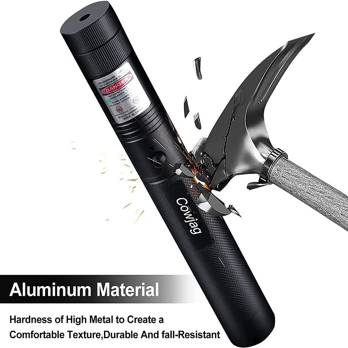 Cowjag Laser Pointer High Power, Long Range [10,000 ft] Green Powerful Handheld Flashlight with Adjustable Focus, Green Laser Pointer for Night Astronomy Outdoor and Hiking(Green Light)