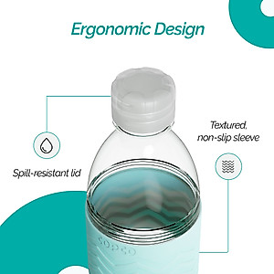 Copco Hydra Reusable Water Bottles | Set of 2 | Non-Slip Sleeve | Spill Resistant Lid | Clear Water Bottles for School, Gym, & Travel | BPA Free Tritan Plastic Water Bottles | 16 Oz (Robins Egg Blue)