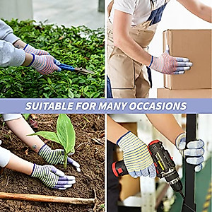 TOBEHIGHER Gardening Gloves for Women - Gardening Gloves 12 Pairs, Breathable Rubber Garden Gloves, Outdoor Protective Working Gloves