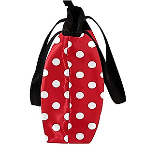 Tote Bag Women Satchel Bag Handbag Stylish Tote Handbag for Women Hobo Bag Fashion Crossbody Bag, Red White Dots Modern Pattern