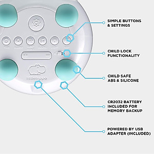 LittleHippo Mella Ready to Rise Children's Trainer, Alarm Clock, Night Light Sleep Sounds Machine (Arctic Blue), Standard