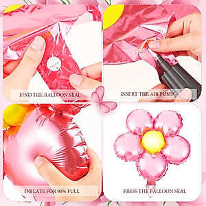 Charnoel 12 Pcs Light Pink Flower Balloon Huge Aluminum Foil Balloons Pastel Pink Balloons Flower Shaped Groovy Balloons Floral Balloons for Baby Shower Wedding Birthday Anniversary Party Decorations