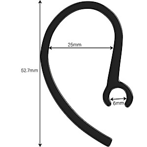 Headset Ear Loops for Wireless Headset 6mm Small Clamp Holder Clips, Replacement Ear Hooks Earpiece Accessories, Black, 4 Pack