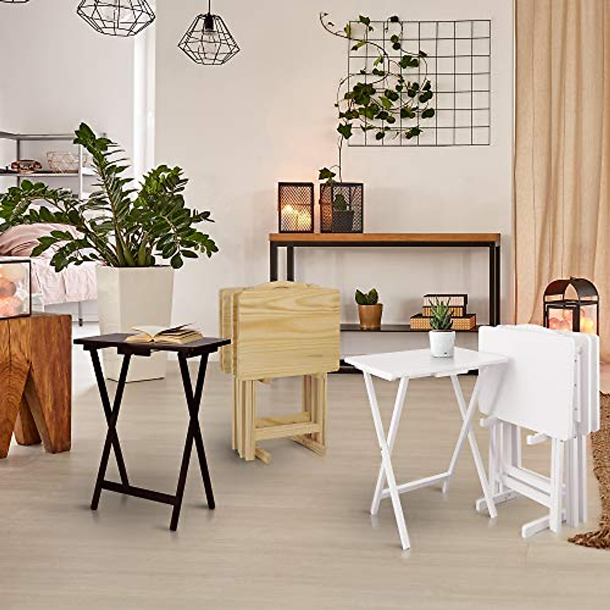 Casual Home 5 Piece Tray Table Set, Espresso