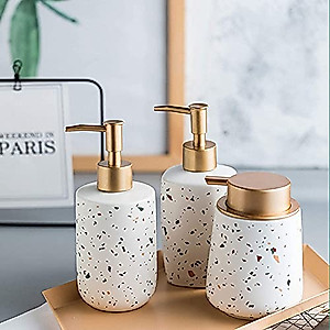 Soap Dispensers Soap Dispenser Durable Lotion Dispenser Ceramic Liquid Soap Dispenser with Electroplating Golden Pump for Bathroom Countertop