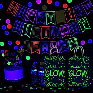 Glow in the Dark Gift Bags, Creative Unique Party Favor Bags Treat Bags for Birthday Party Supplies(12pcs)