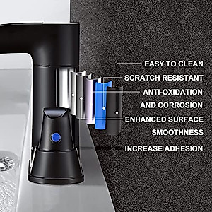 Black Waterfall Spout Bathroom Faucet, WaterSong 2-Handle Bathroom Sink Faucet with Pop Up Drain & Supply Lines, RV Lavatory Vessel Faucet 4 Inch Centerset Waterfall Bathroom Faucet, 2 or 3 Hole
