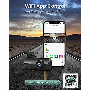 Car Camera 2.5K UHD Dash Cam, WiFi Dash Camera for Cars, Front Dashcam for Cars with Super Night Vision, WDR, 170°Wide Angle, Loop Recording, G-Sensor, 24 Hours Parking Monitor, APP, Support 128GB Max