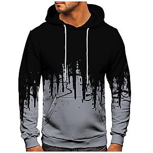 Ymosrh Men's Hoodies, Unisex 3D Printed Novelty Pullover Hooded Sweatshirt Sudaderas Hombre Cool Hoodies Mens Sweatshirt Big And Tall Hoodies For Lightweight Pullover Sweatshirts (L, Gray)