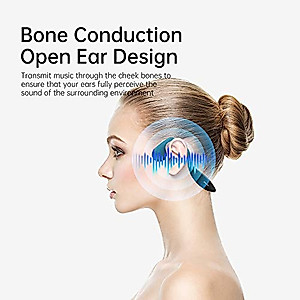 Ralyin Bone Conduction Headphones, MP3 Player Bluetooth Headphones, Built in 8G Memory/Mic, Sport Earphones Sweatproof for Working Running Driving (Black)