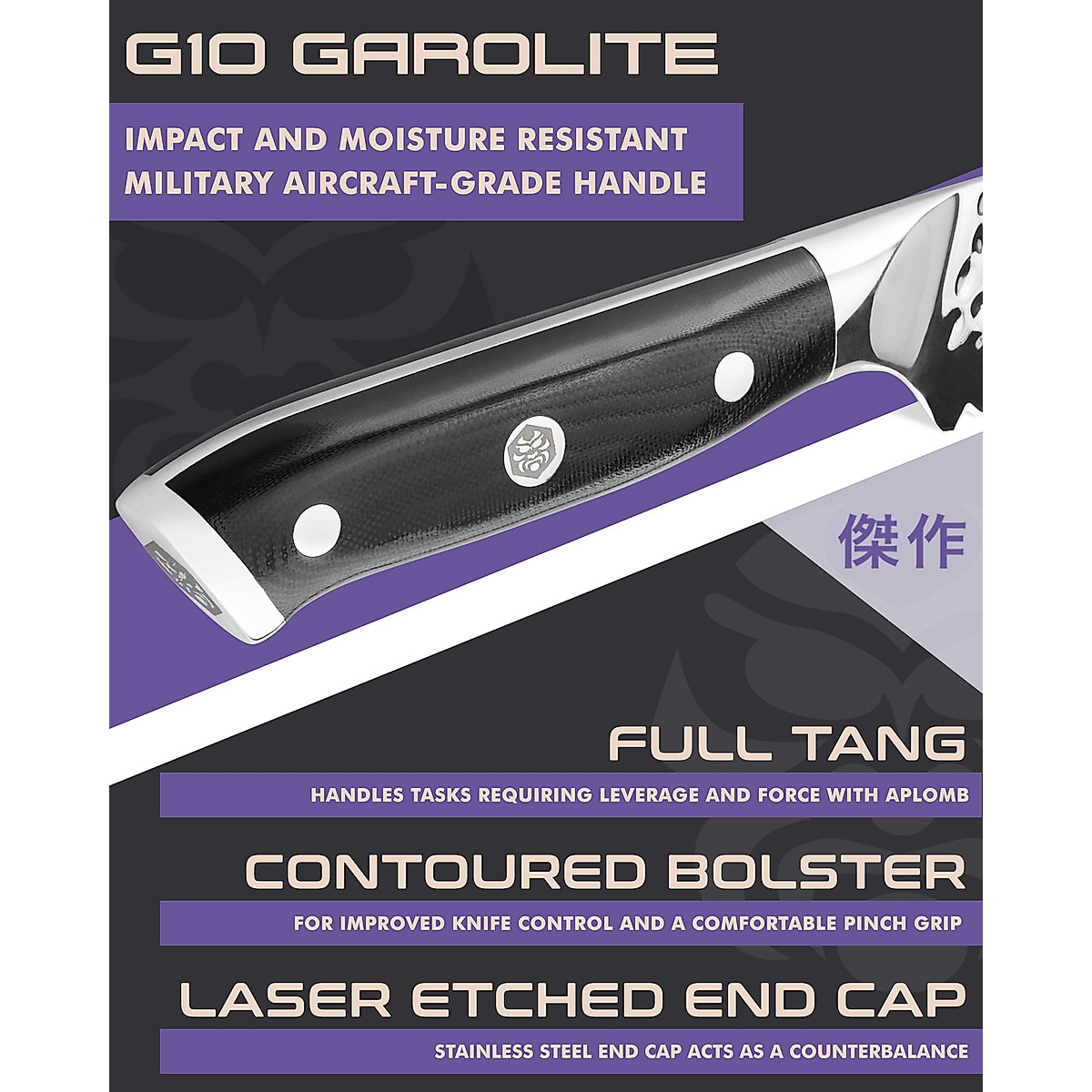 KESSAKU Spreader Sandwich Serrated Utility Knife - 6 inch - Dynasty Series - Razor Sharp Kitchen Knife - Forged ThyssenKrupp German High Carbon Stainless Steel - Hammered Finish - G10 Garolite Handle