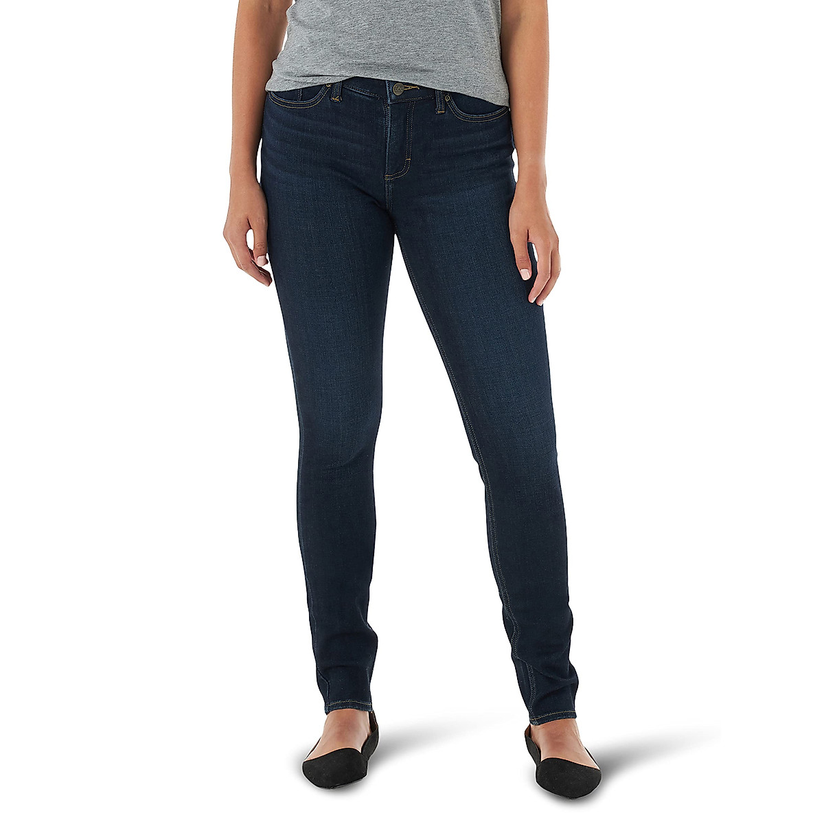 Lee Women's Ultra Lux Mid-Rise Slim Fit Skinny Jean, New Lawrence, 10 Short