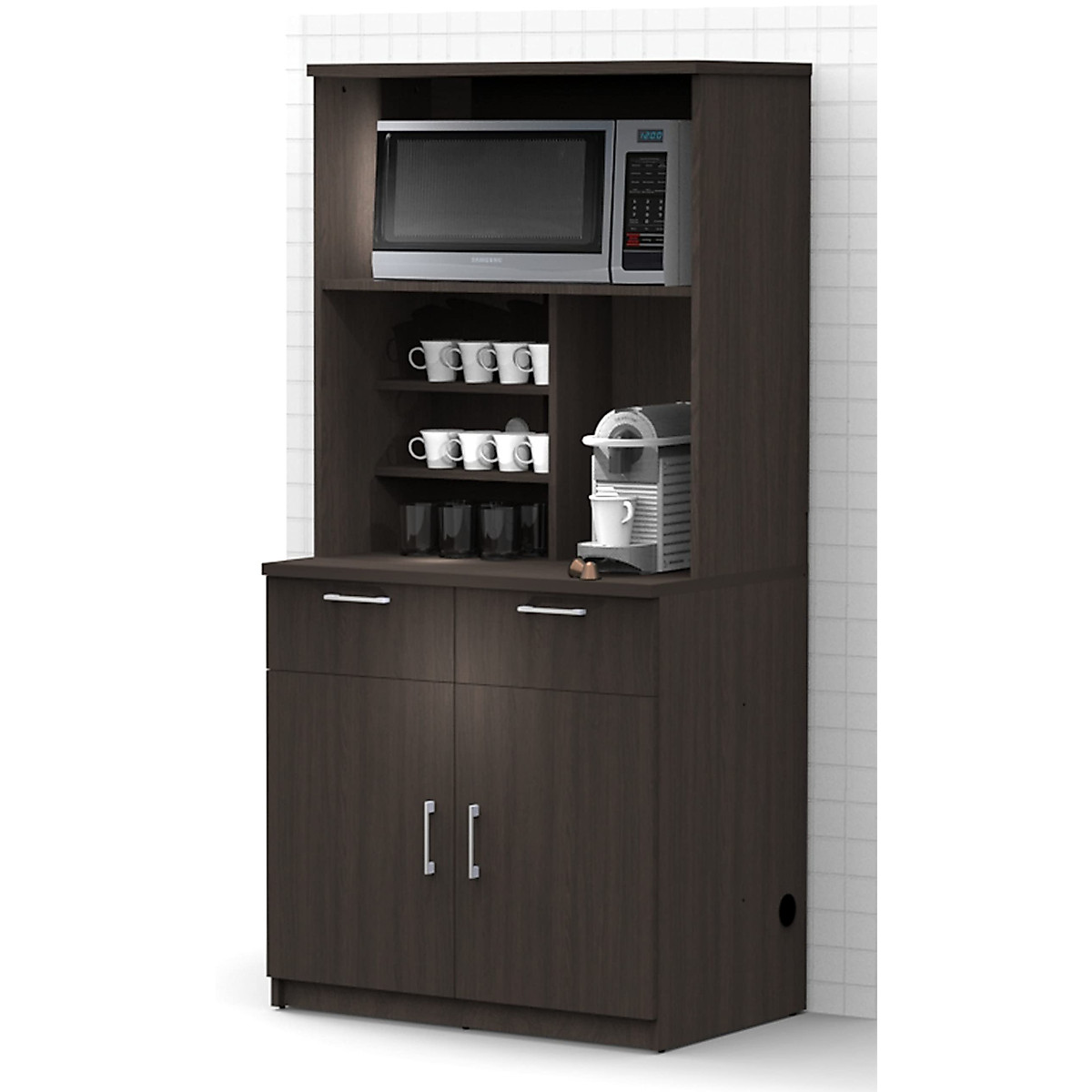 BREAKtime Coffee Break Lunch Room Furniture Buffet Color Espresso - Factory Assembled (NOT RTA) Furniture Items ONLY. Model 4230 2 Piece Group