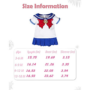 Baby Girls' Sailor Bodysuit Short Sleeve Dress (Blue, 9-12 Months)