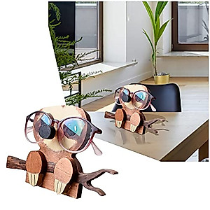 Yaoercty Delivered Before Christmas - Cute Creative Animal Glasses Rack Holder, 1PC Cute Wooden Animal Shaped Glasses Frame Home Office Desktop Decor,Valentine's Day (B)