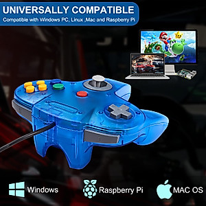 KIWITATA Classic N64 USB Controller, kiwitatá N64 Bit USB PC Wired Game Controller Gamepad for Windows PC & Mac Raspberry Pi Red